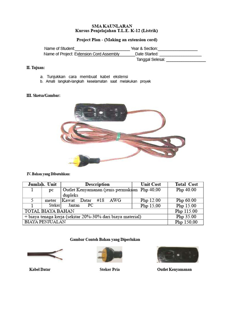 Rencana Proyek Kabel Perpanjangan | PDF