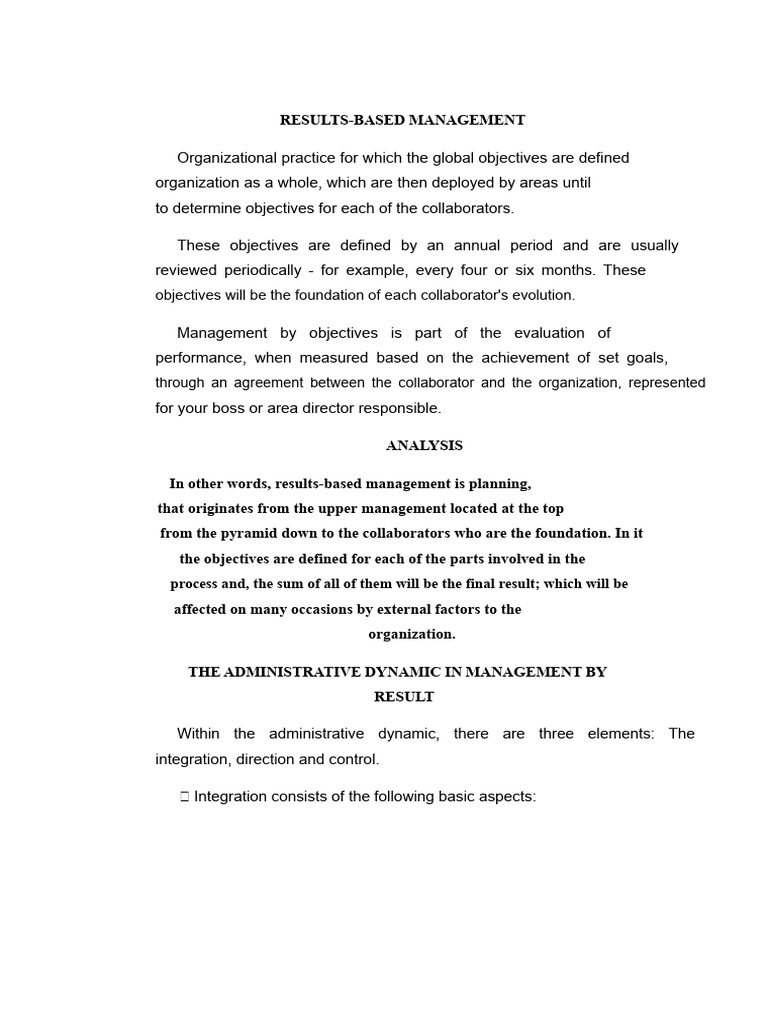 Results-Based Management | PDF | Goal | Integral