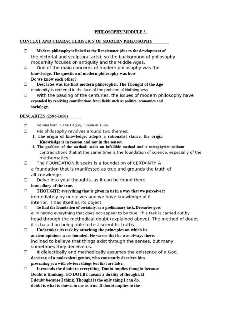 Philosophy Module 3 and 4 | PDF | A Priori And A Posteriori | Immanuel Kant