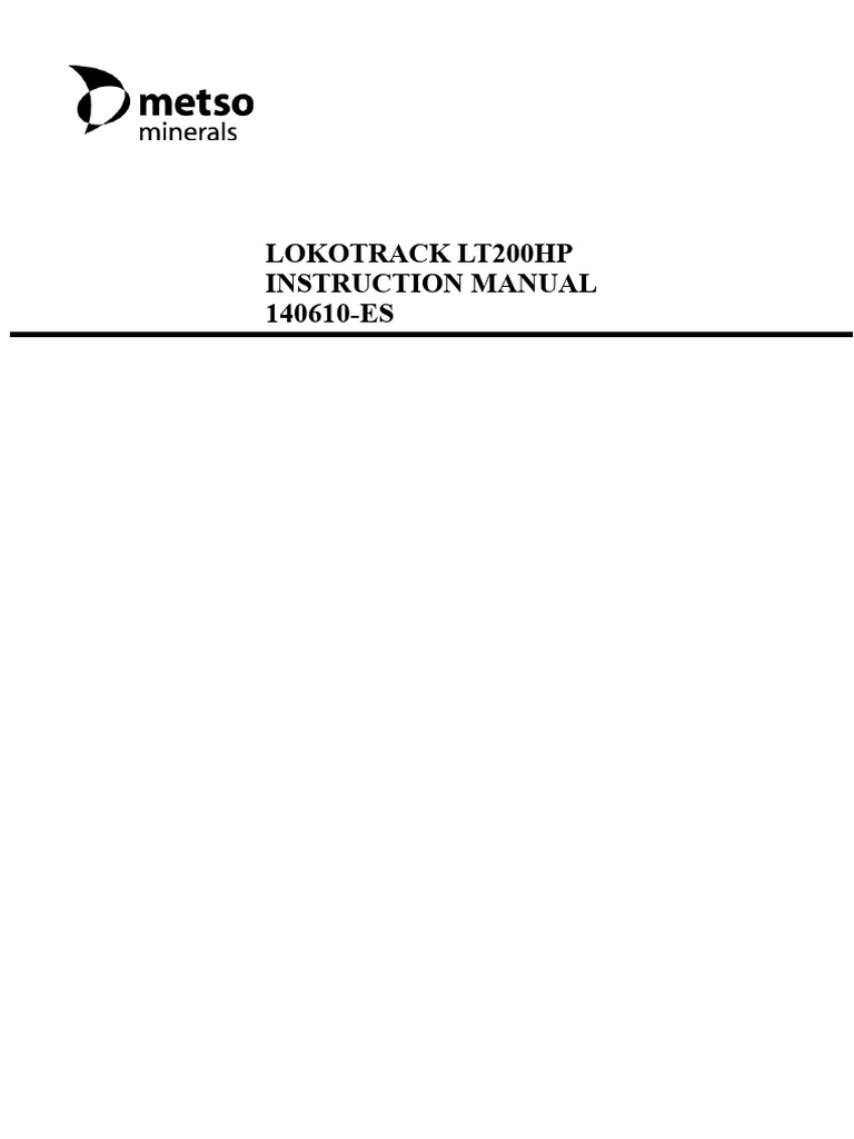 Lokotrack LT200HP Crusher Manual | PDF | Engines | Elevator
