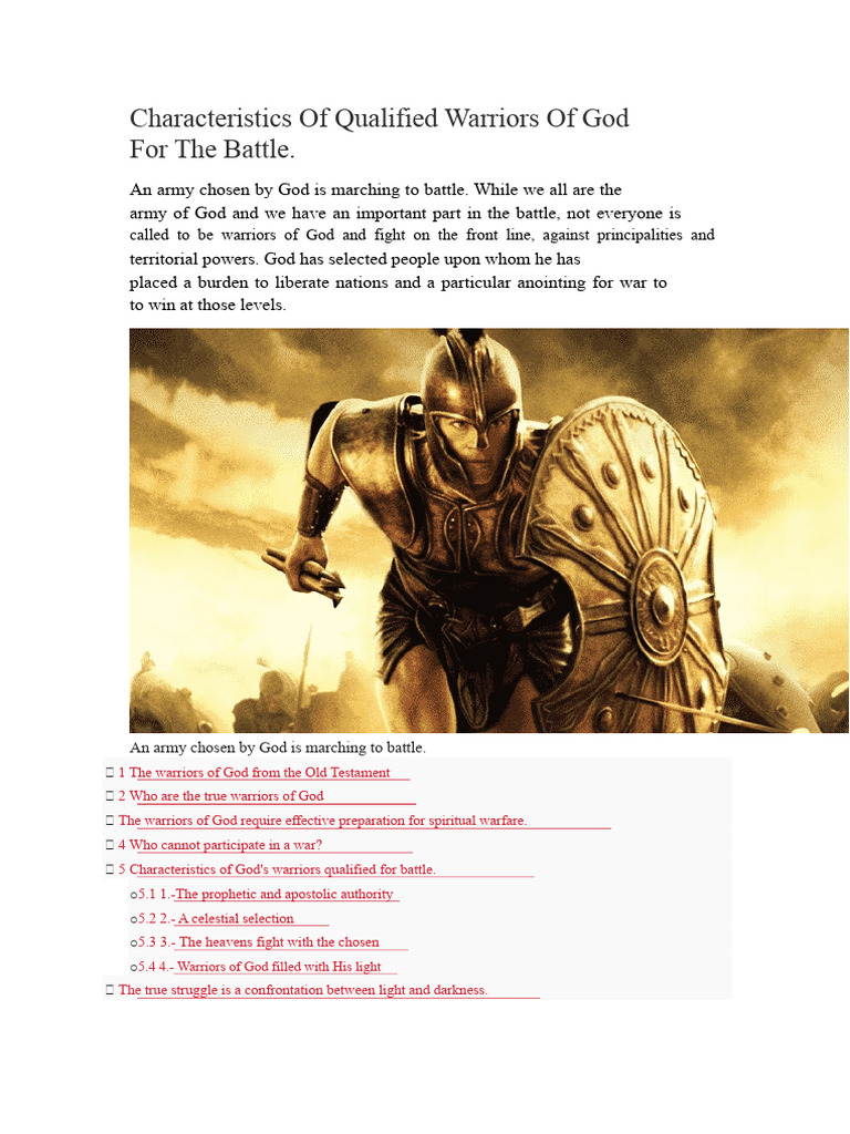 Characteristics of God's Warriors | PDF | Spiritual Warfare | God