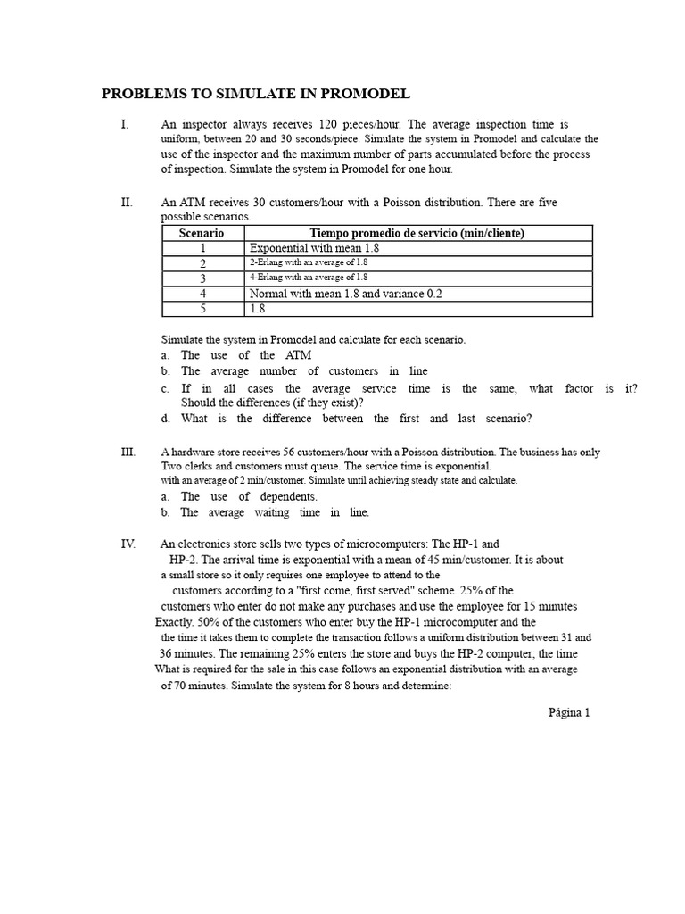 Promodel Workshop (1) | PDF