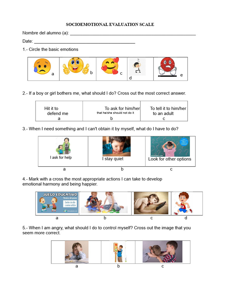 2023 SOCIOEMOTIONAL VALUATION SCALE For 1st To 3rd Grade | PDF ...