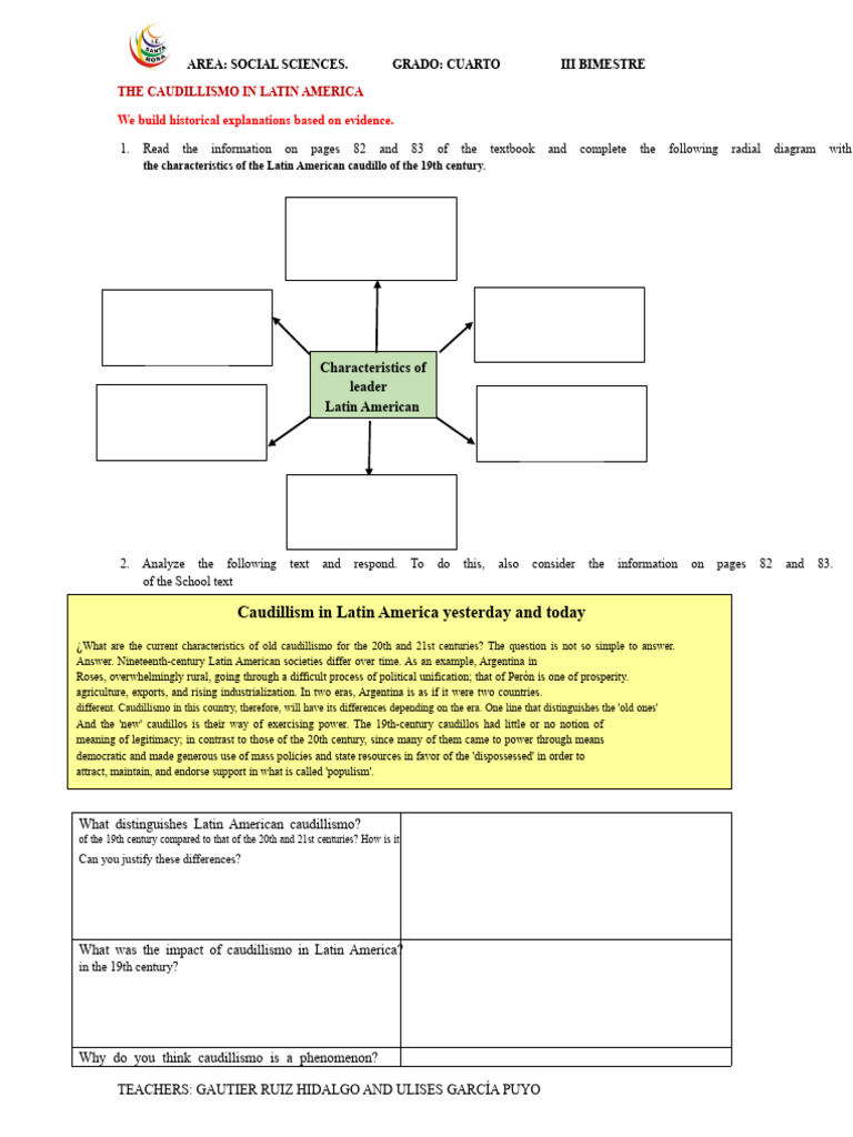 Sheet 01, Caudillism in Latin America | PDF | Economies | Political Science
