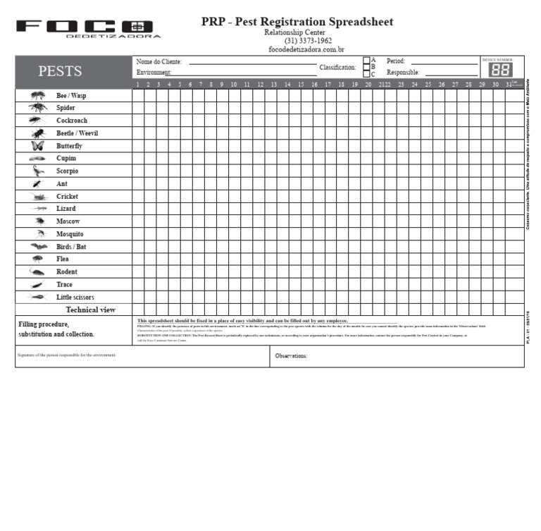 Pest Registration Spreadsheet Guide | PDF | Pest (Organism) | Zoology