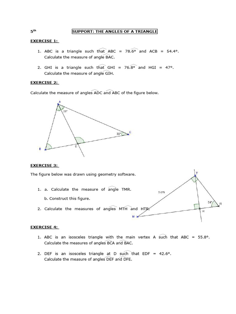 5 - The Angles of A Triangle | PDF | Triangle | Rectangle