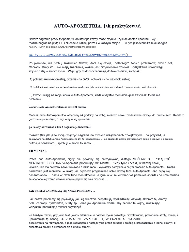 Auto Apometria Jak Praktykować | PDF