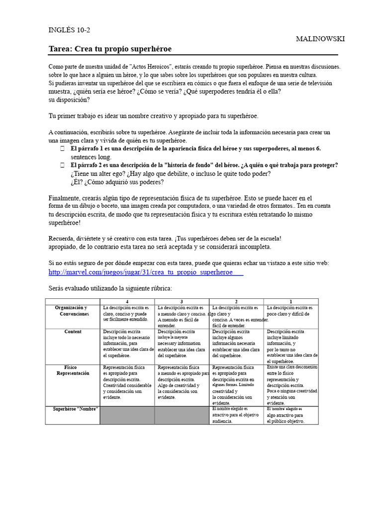 crea tu propio superhéroe | PDF | Superhéroes