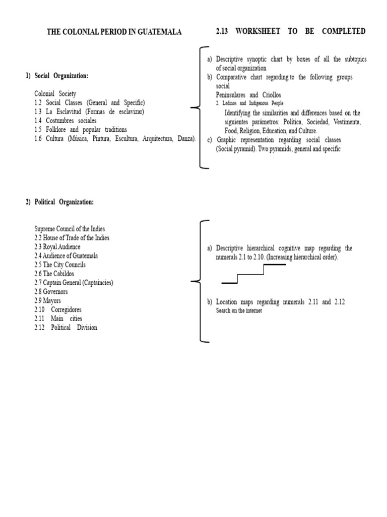 Colonial Era Worksheet | PDF | Spanish Colonization Of The Americas ...