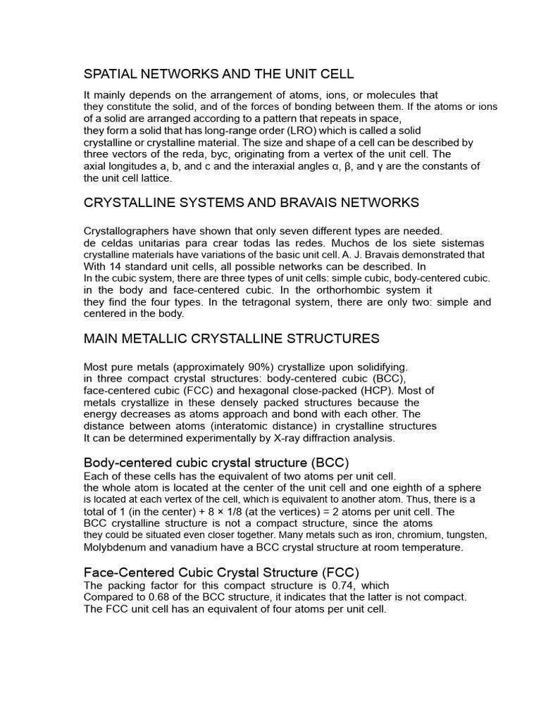 Crystalline Structures and Unit Cells | PDF | Crystal Structure | Crystal