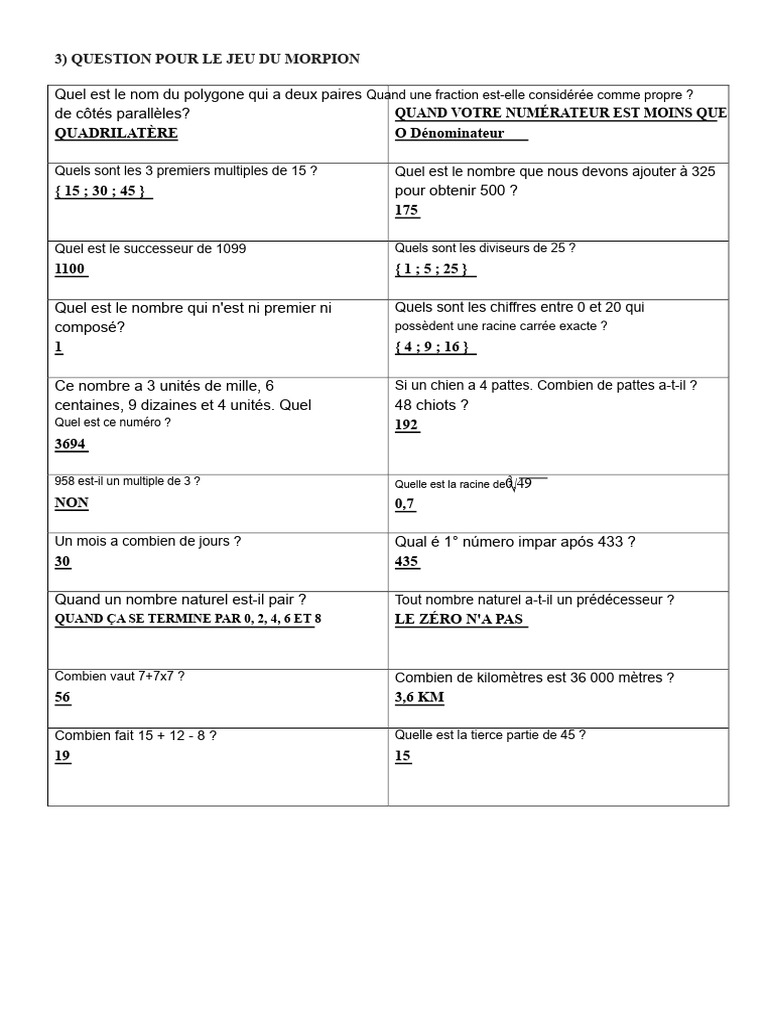 Gincane - Questions Pour Le Bowling | PDF | Mathématiques discrètes ...