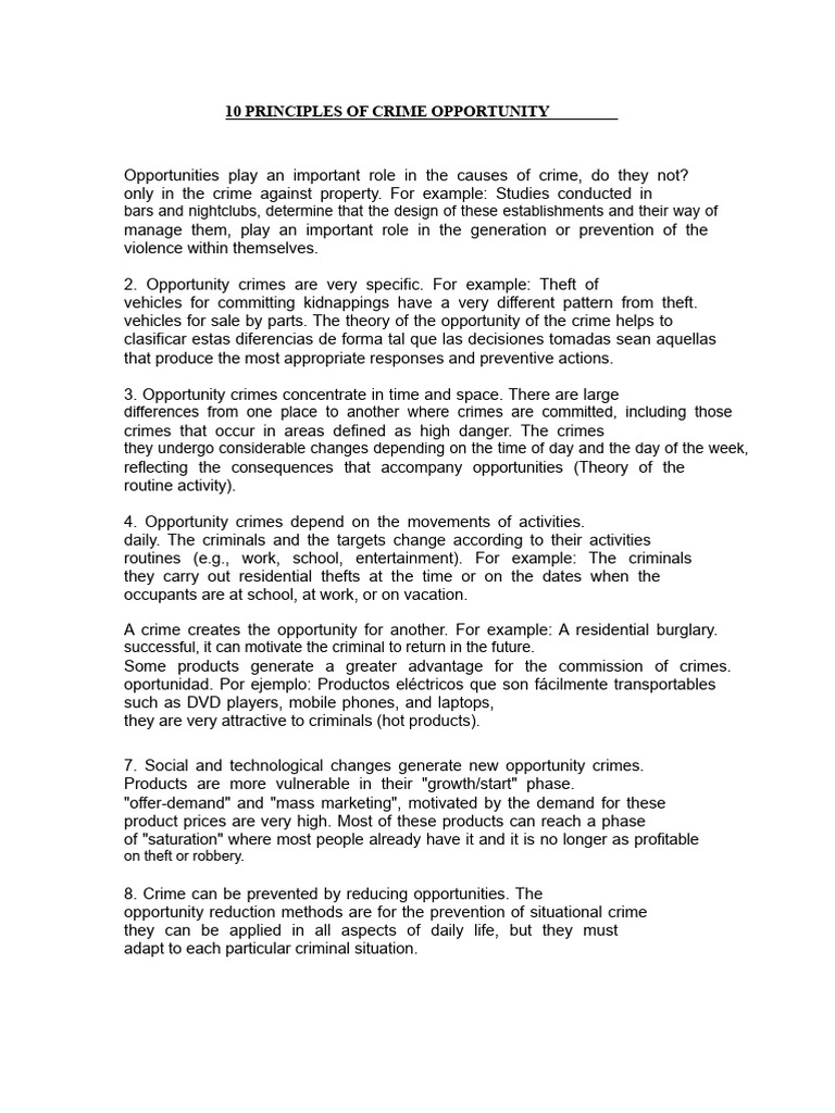 Understanding Crime Opportunity Principles | PDF | Crimes | Crime ...