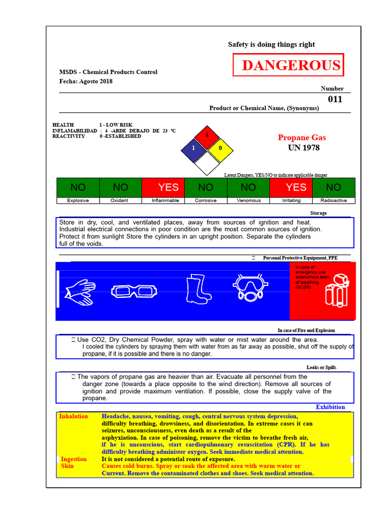 MSDS - Propane Gas | PDF | Propane | Water