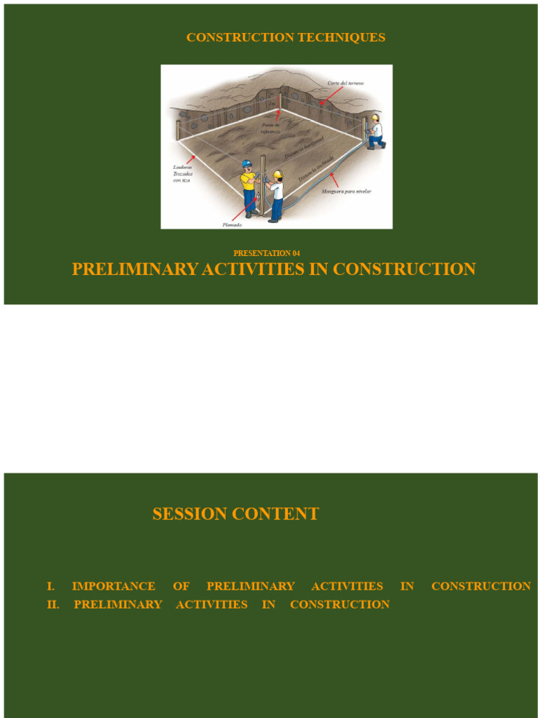 Presentation 04 Preliminary Activities In Construction Pdf Soil
