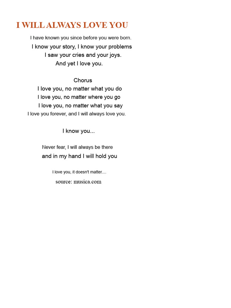 Always Love You: A Poetic Tribute | PDF