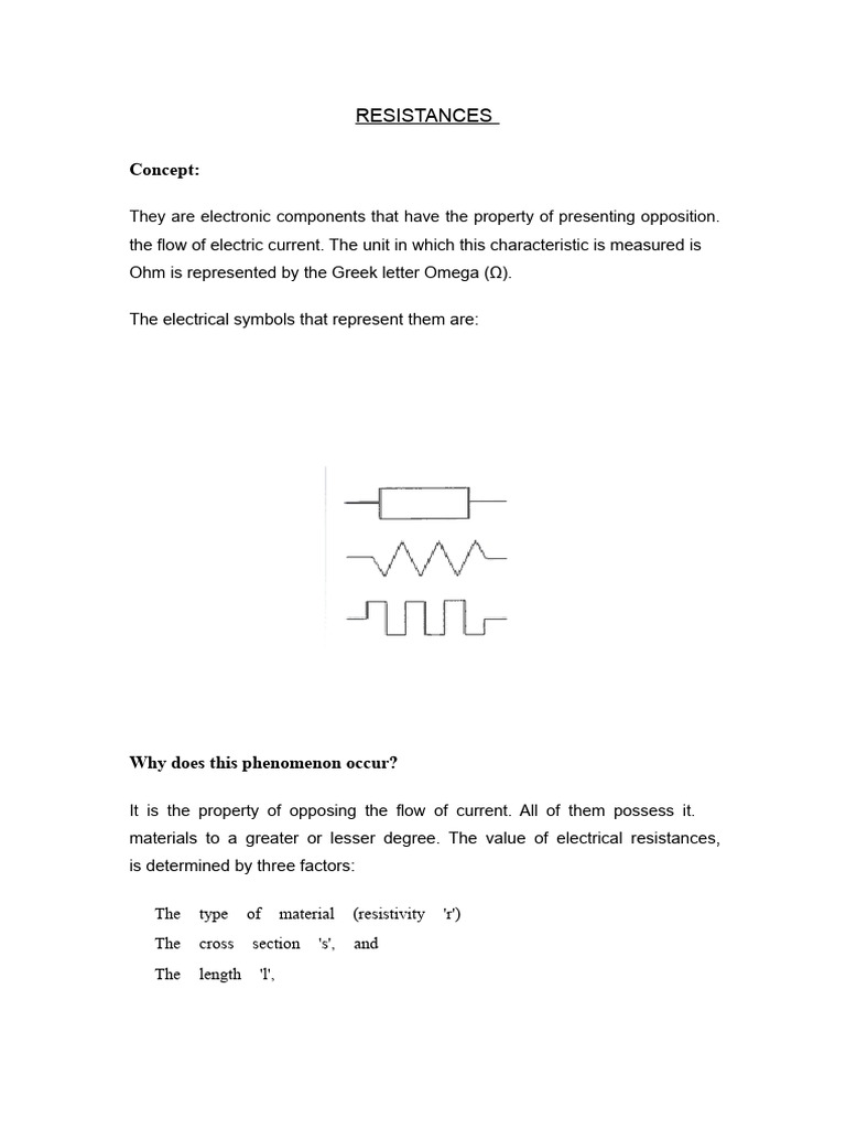 Types of Resistors and Their Characteristics | PDF | Resistor ...