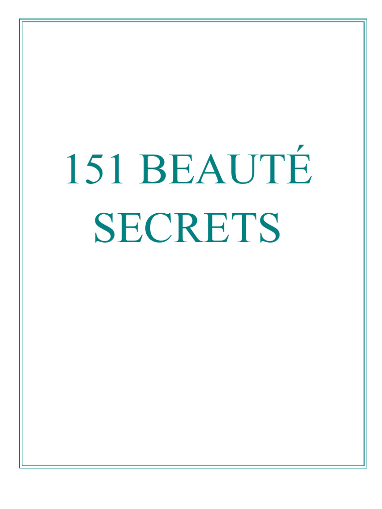 151 Secrets de Beauté à Travers les Âges | PDF | Ultra-violet | Crème ...