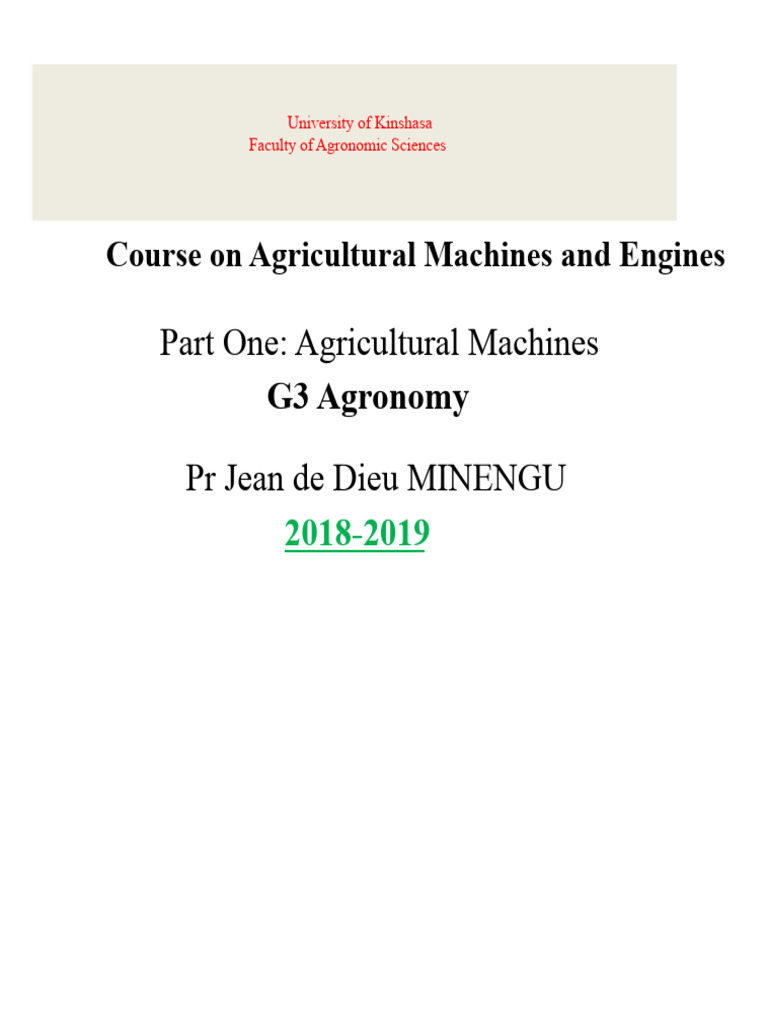 Course On Machines and Engines | PDF | Tractor | Plough