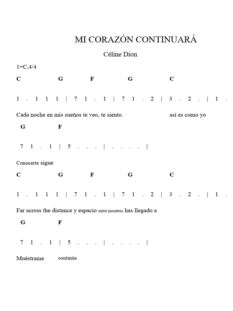 Nota Número Mi Corazón Seguirá | PDF