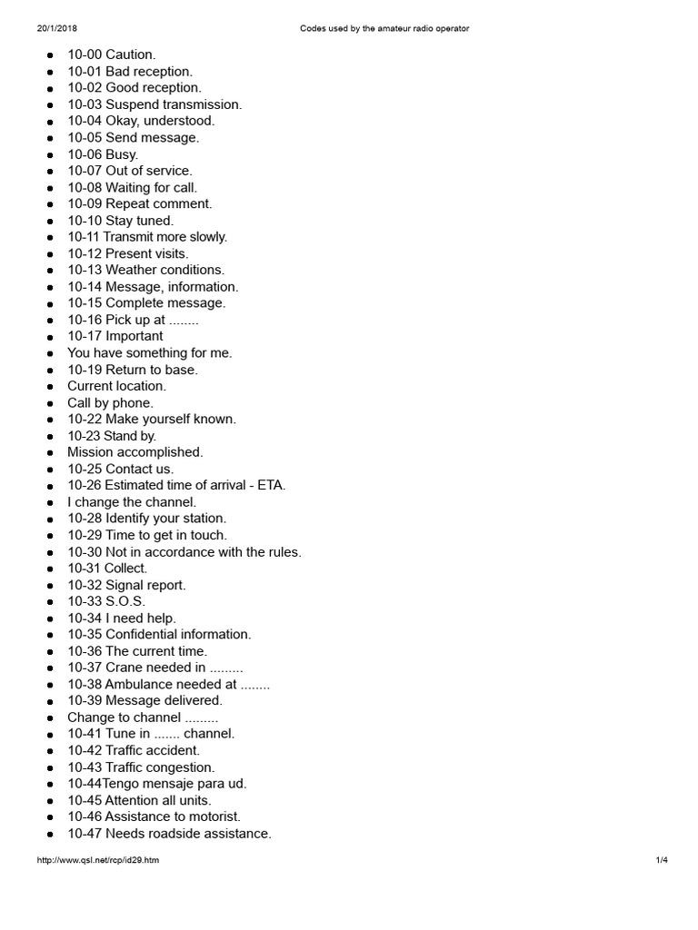 Amateur Radio Operator Codes Guide | PDF | Radio | Transmitter