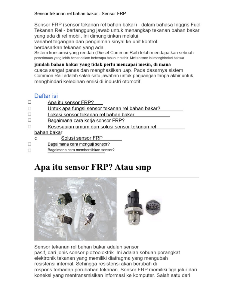Sensor Tekanan Rel Bahan Bakar | PDF
