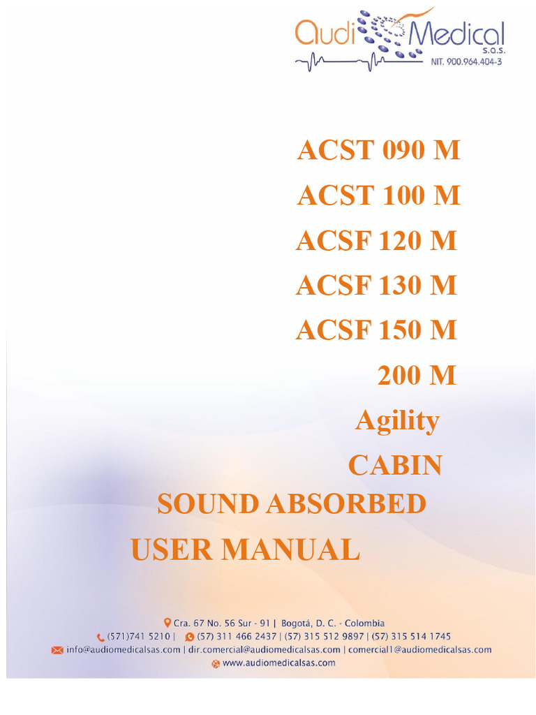 Audiomedical Soundproof Cabin Manual | PDF | Waste | Power Supply