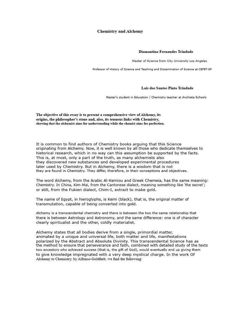 Chemistry and Alchemy | PDF | Alchemy | Chemistry