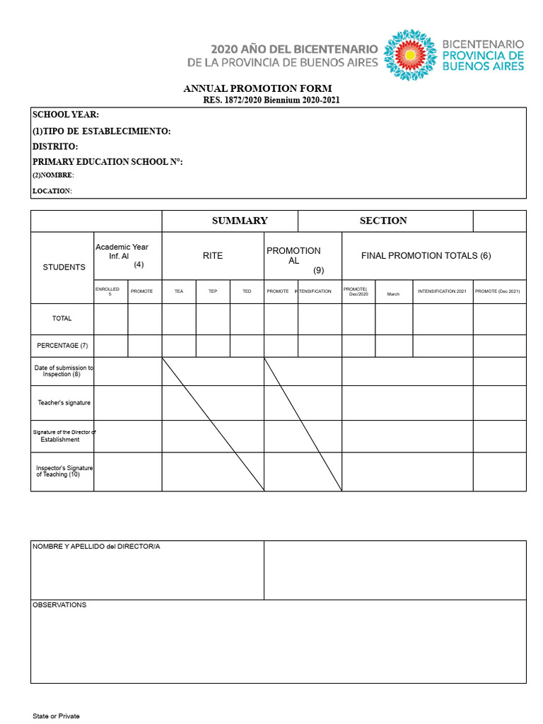Promotion Form 2020-2021 | PDF