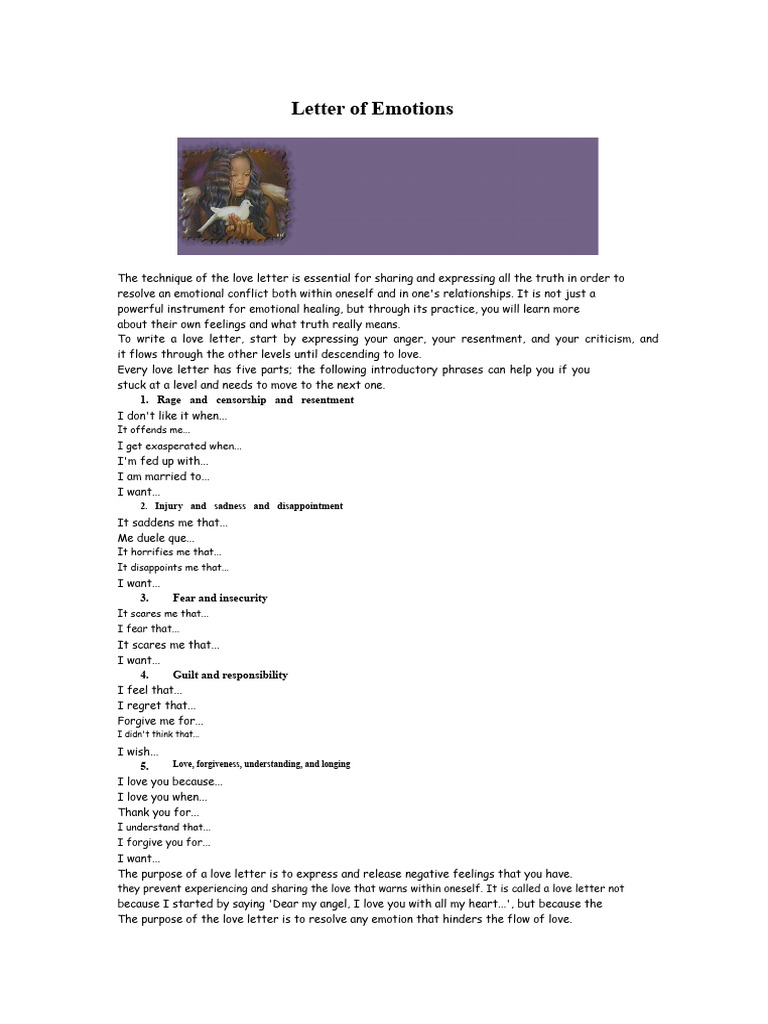 Letter of Emotions | PDF | Anger | Feeling