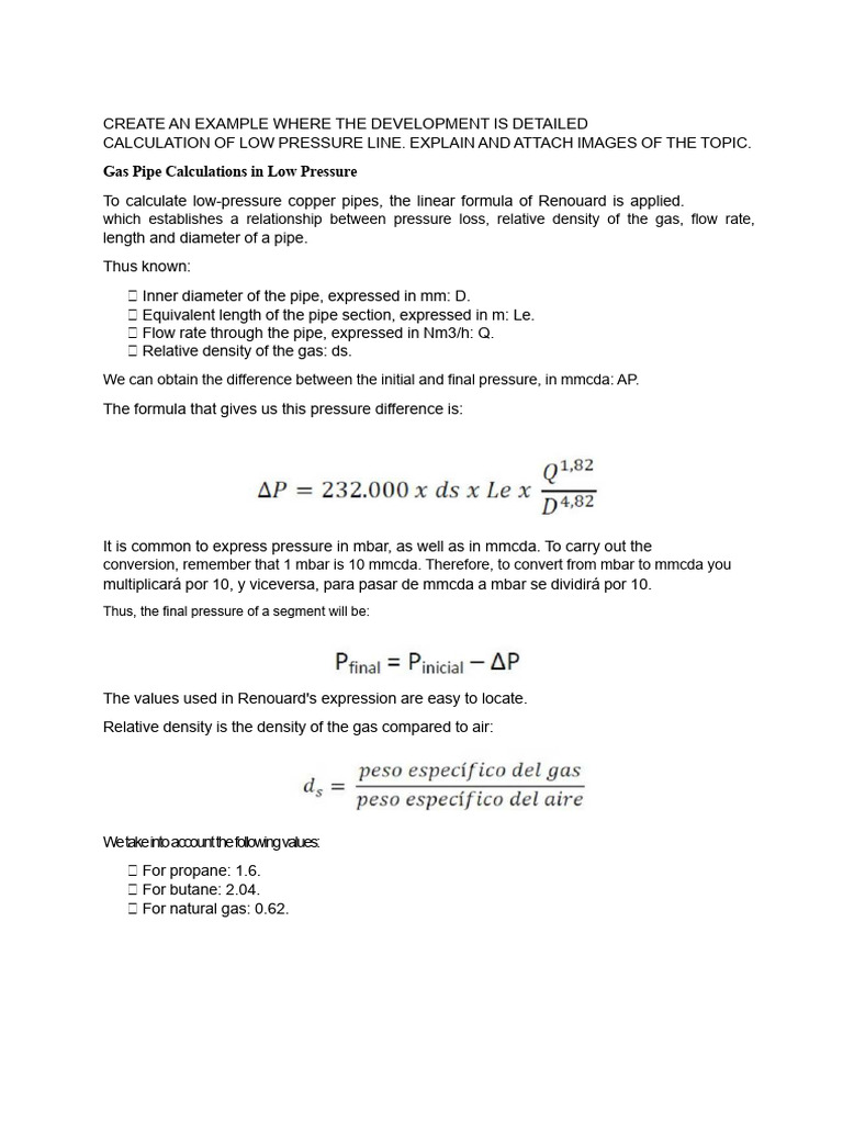 Low Pressure Gas Pipe Calculation Guide | PDF | Gases | Pipe (Fluid ...