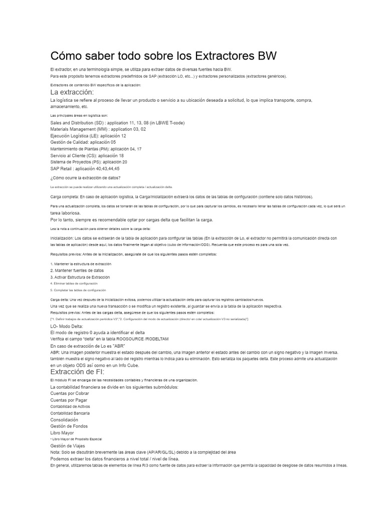 BW Todos Los Tipos de Extractores | PDF | Contabilidad | Middleware