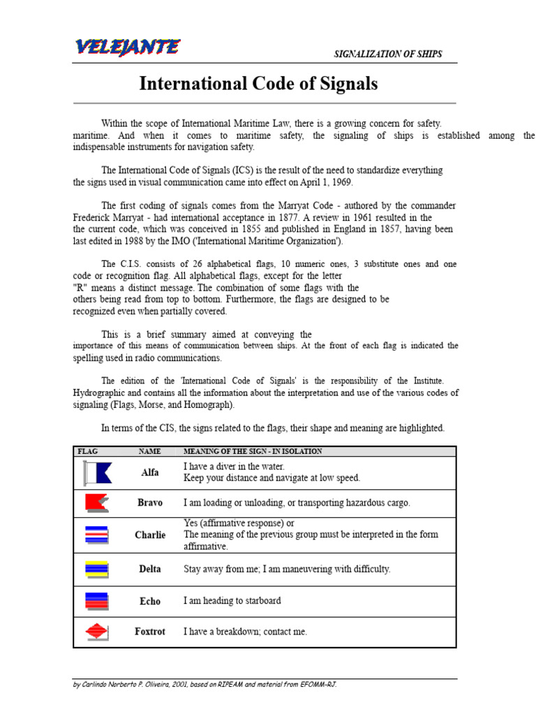 Ship Signaling and International Codes | PDF | Shipping | Water Transport