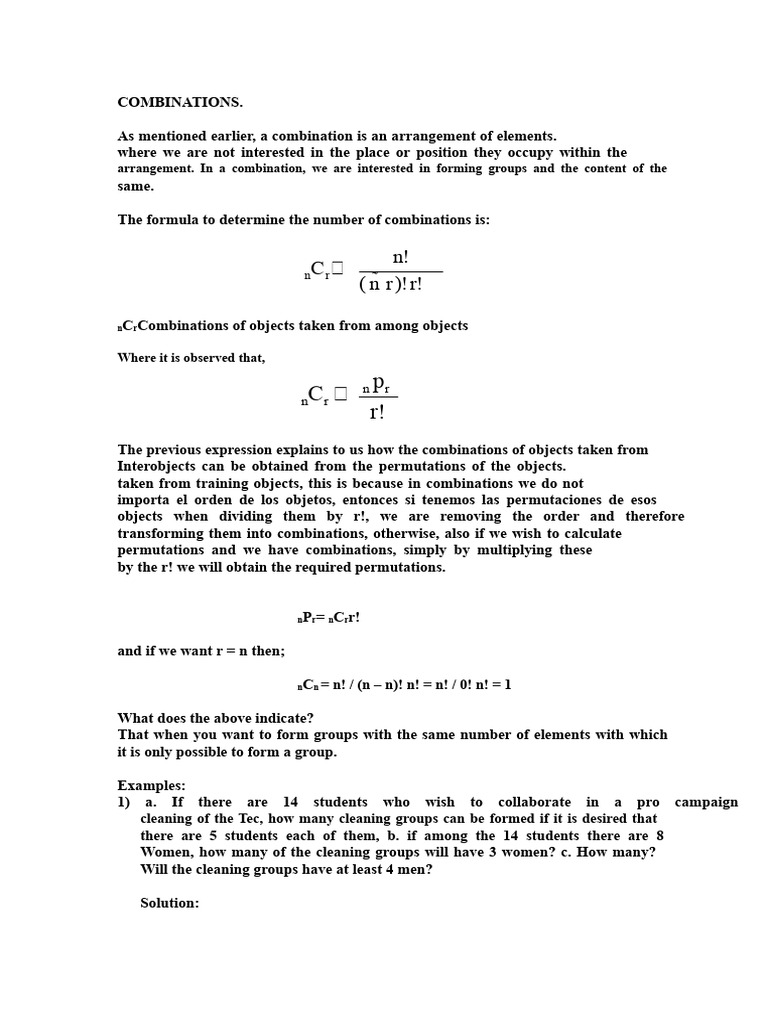 Utp-Exercises Combinations | PDF | Permutation | Combinatorics