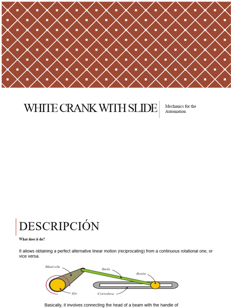 Crank Arm With Slider | PDF | Motion (Physics) | Machines