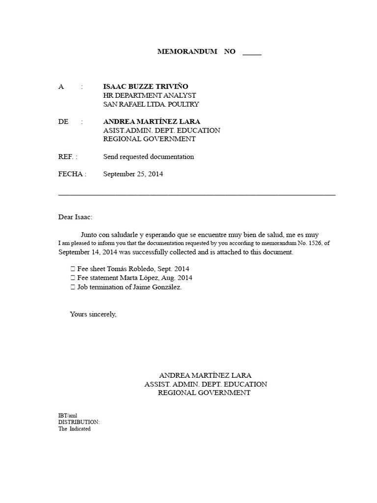 Memo Format in Word | PDF