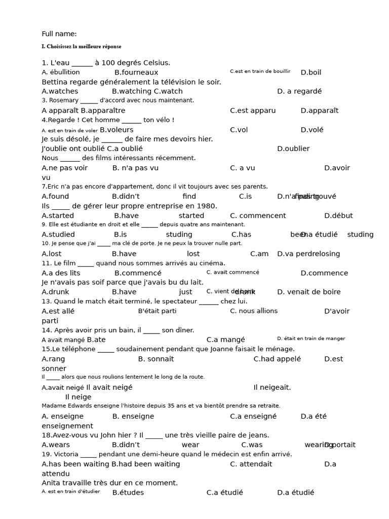 Test de Temps QCM | PDF
