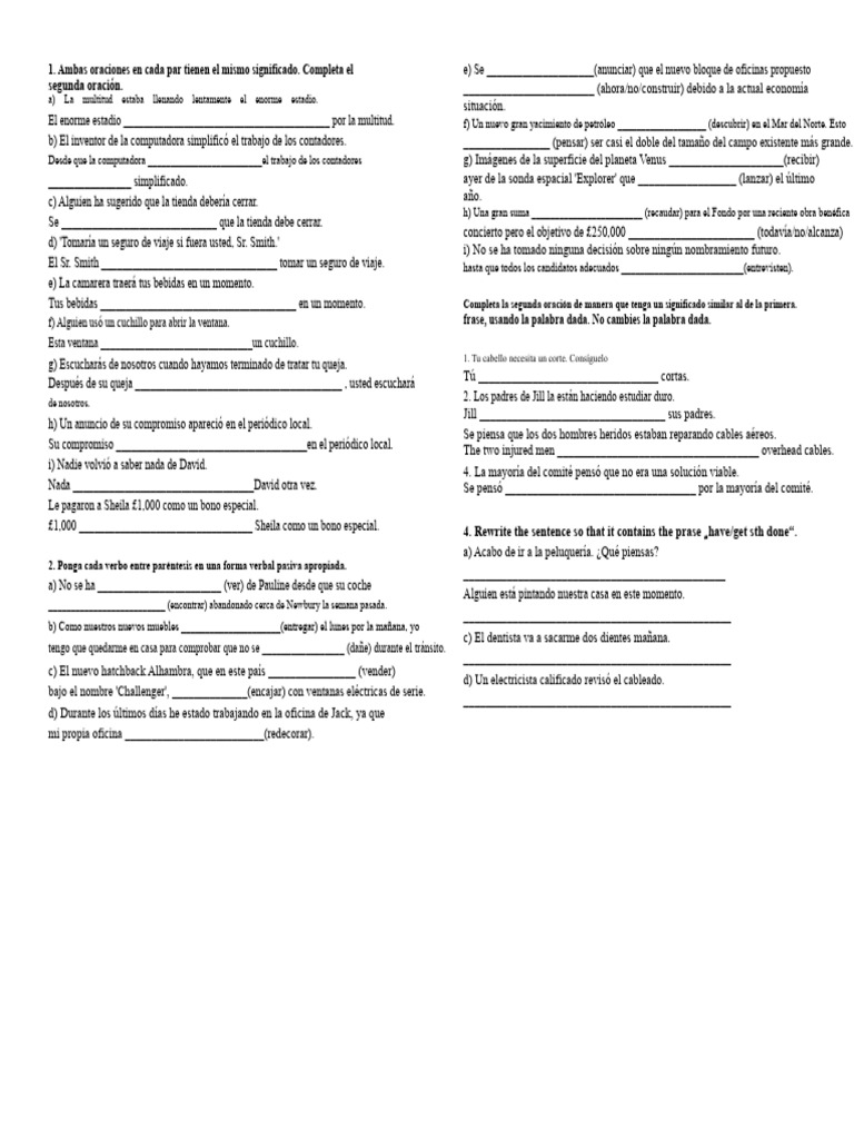 Gramática Pasiva | PDF | Verbo