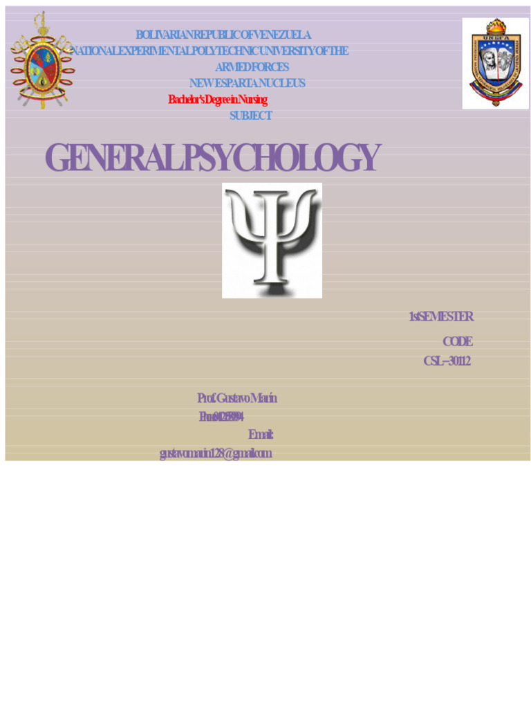 General Psychology Program | PDF | Psychology | Learning