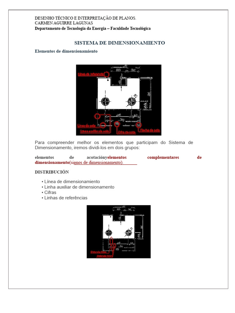 Elementos de Dimensionamento | PDF | Desenho | Desenho técnico