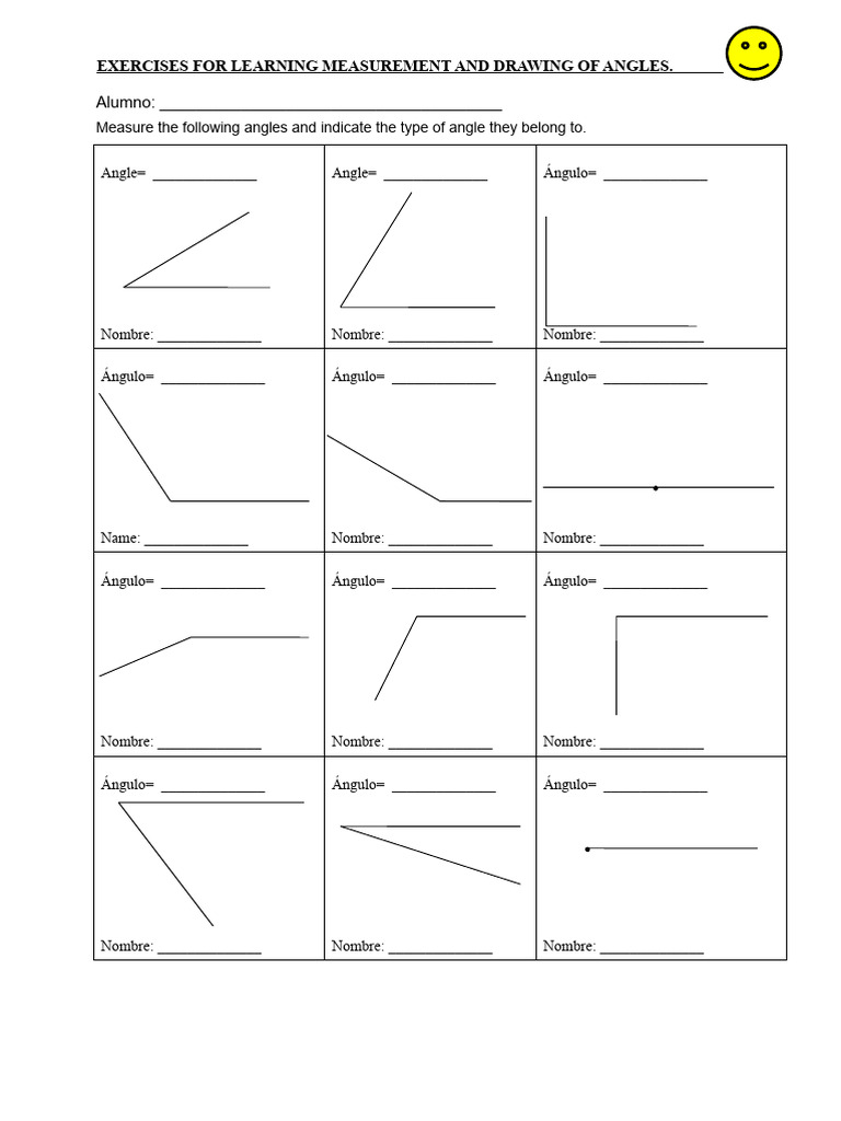 Exercises For Learning Measurement and Angle Drawing | PDF