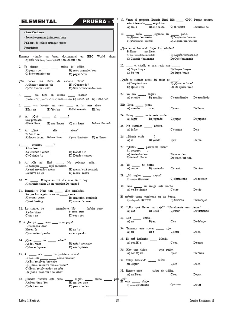 Pruebas de Gramática-21 PDF | PDF