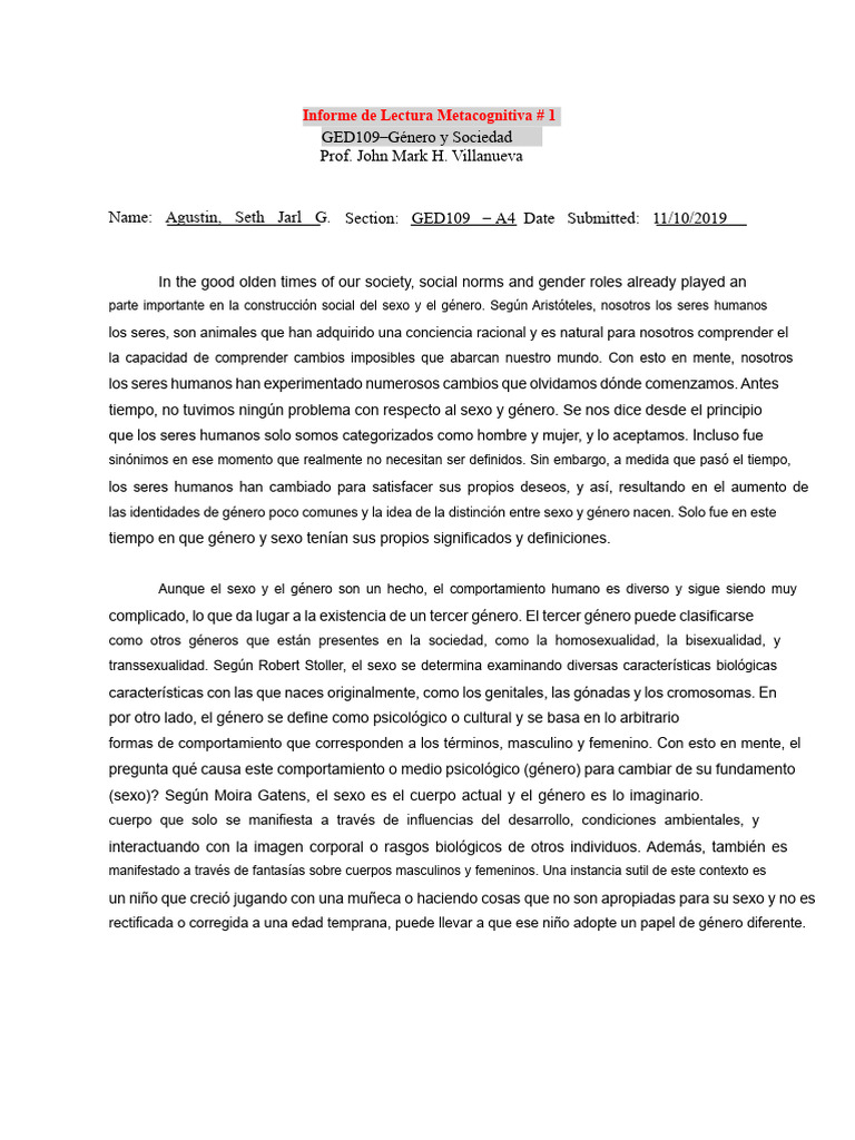 Ged109 Mrr1 Agustin | PDF | Género | Estudios de género