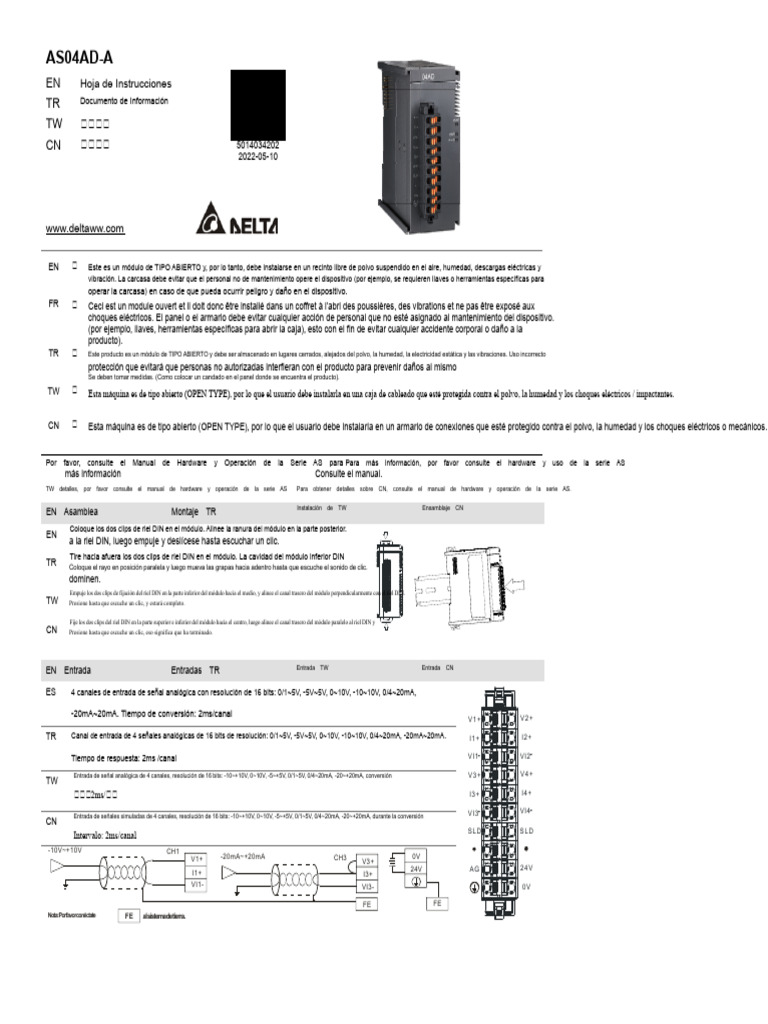 Delta Ia-Plc As04ad-A I Tset 20220609 | PDF | Electricidad