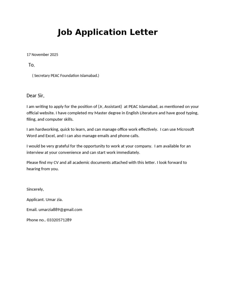 Job Application-WPS Office | PDF