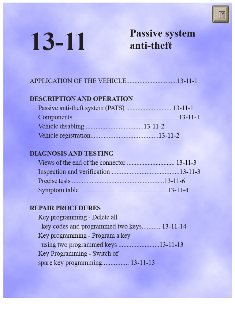 Passive Anti-Theft System Overview | PDF | Relay | Electrical Connector