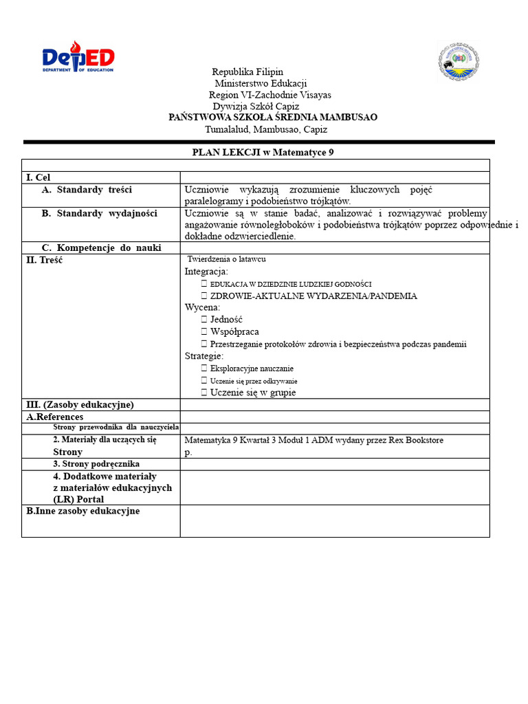 L5-Szczegółowy-Plan-Lekcji (1) | PDF