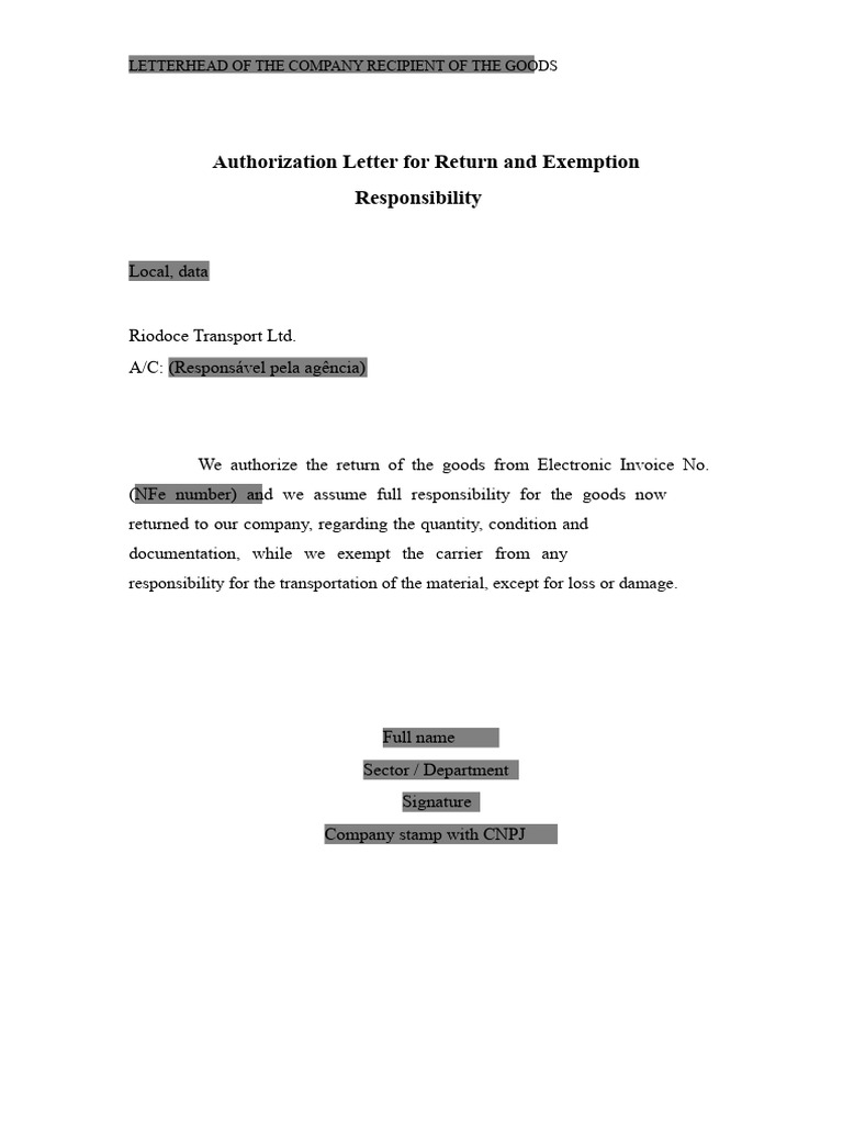 Letter of Responsibility | PDF