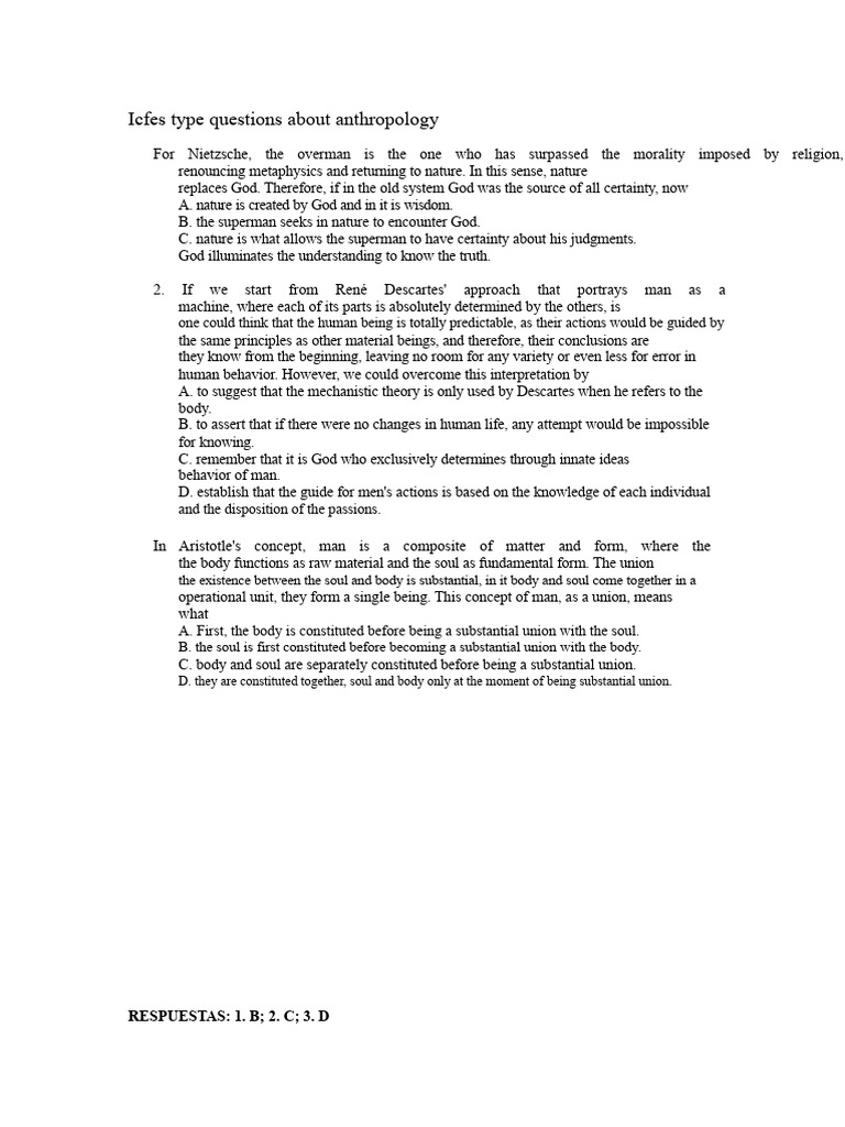 ICFES-style Questions About Anthropology | PDF