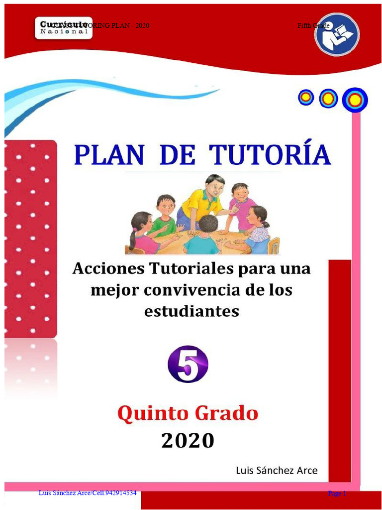 2020 Fifth Grade Tutoring Plan | PDF | Teachers | Learning