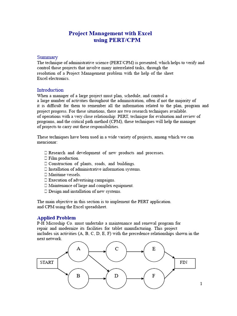 Project Management Exercise in Excel | PDF | Project Management ...